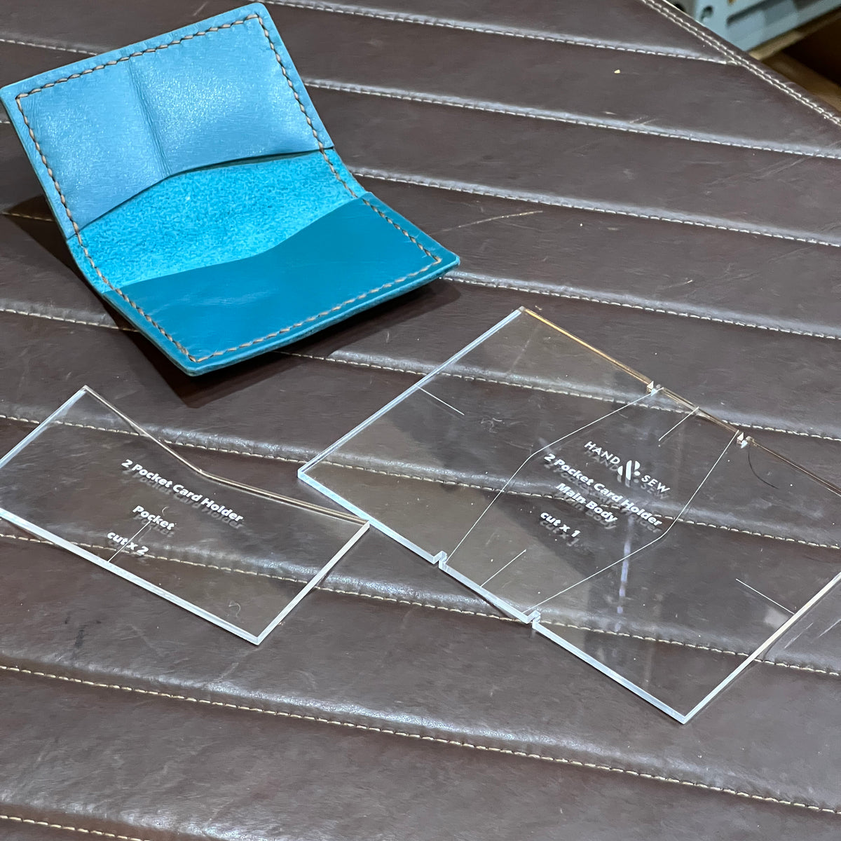 2-Pocket Wallet Acrylic Pattern Template – Hand and Sew Leather