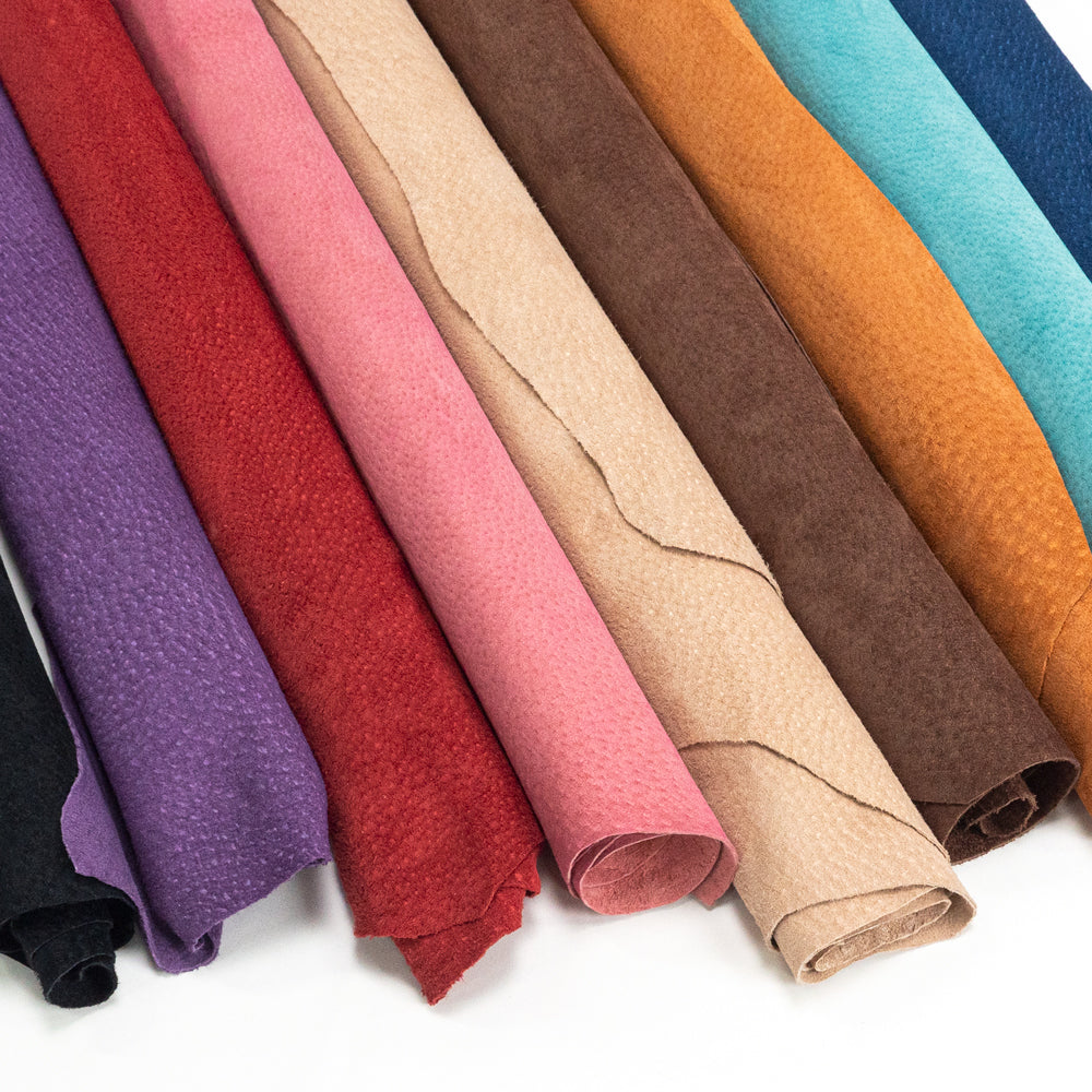 Suede Pigskin - (Black, Brown, Beige, Orange, Red, Pink, Purple, Blue ...